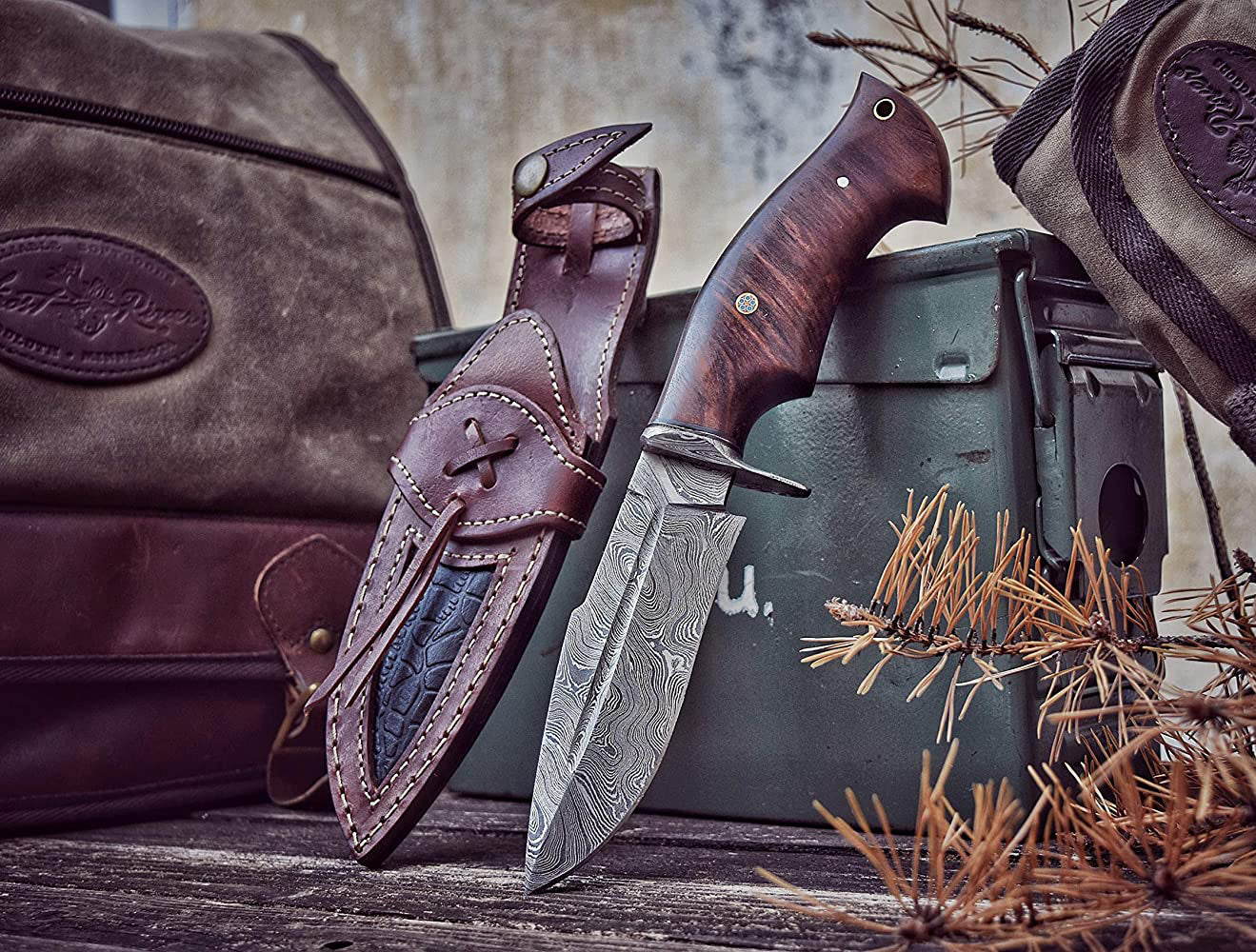 Beast Hunter Damascus Hunting Knife – Bigcat Knife